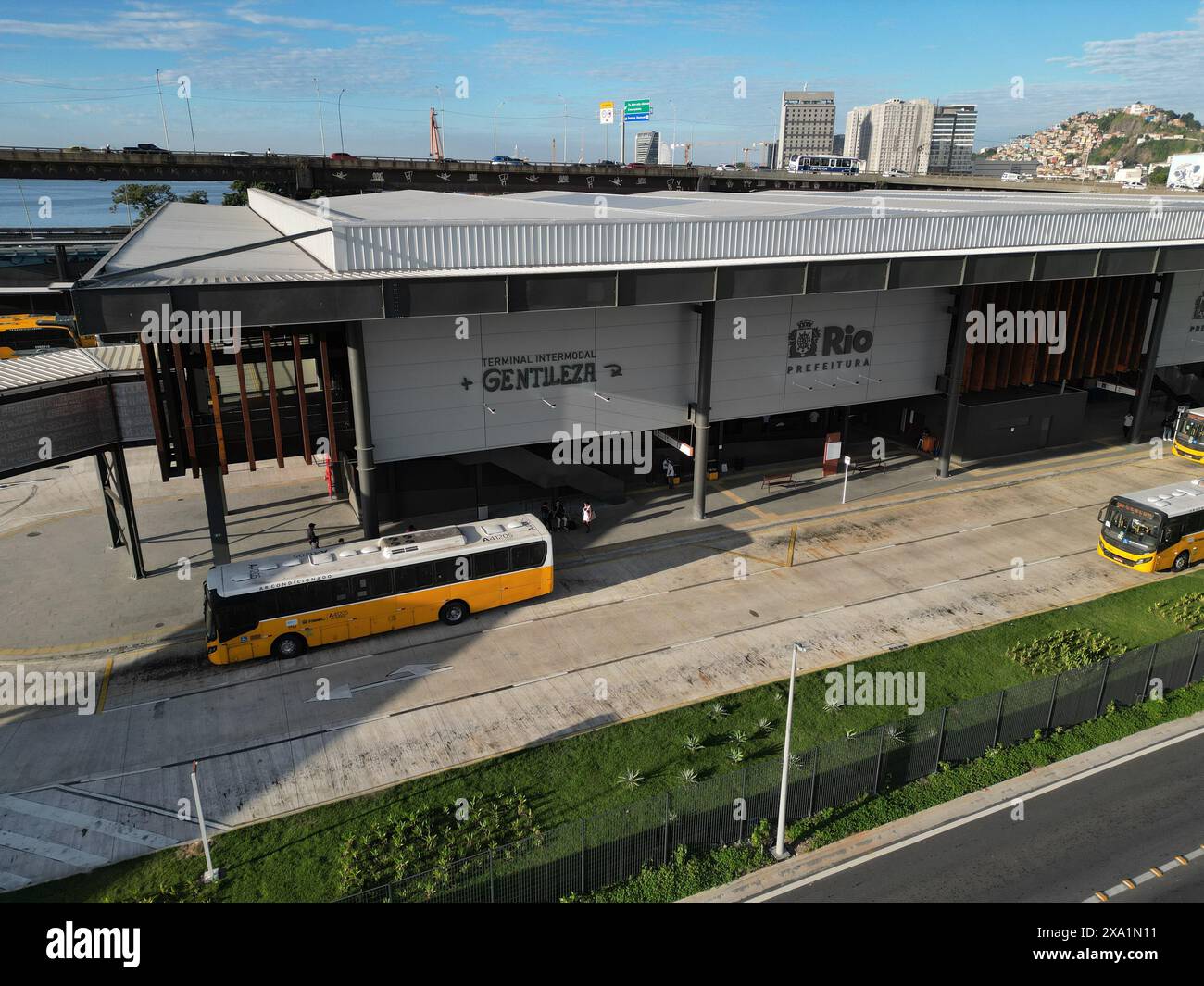 Intermodal Gentileza bus terminal, in the city of Rio de Janeiro Stock ...