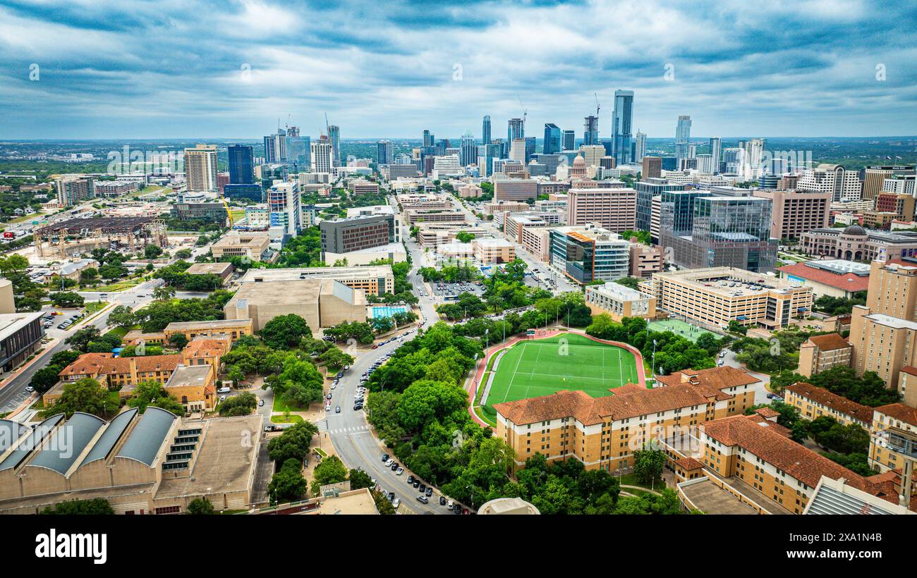 An aerial cityscape view of downtown Austin, Texas Stock Photo - Alamy