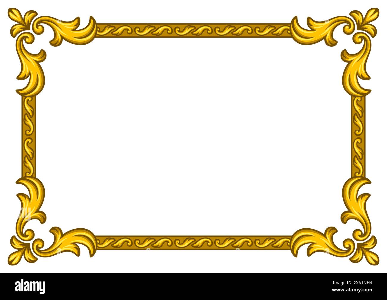 Floral frame in baroque style. Decorative curling plant Stock Vector ...