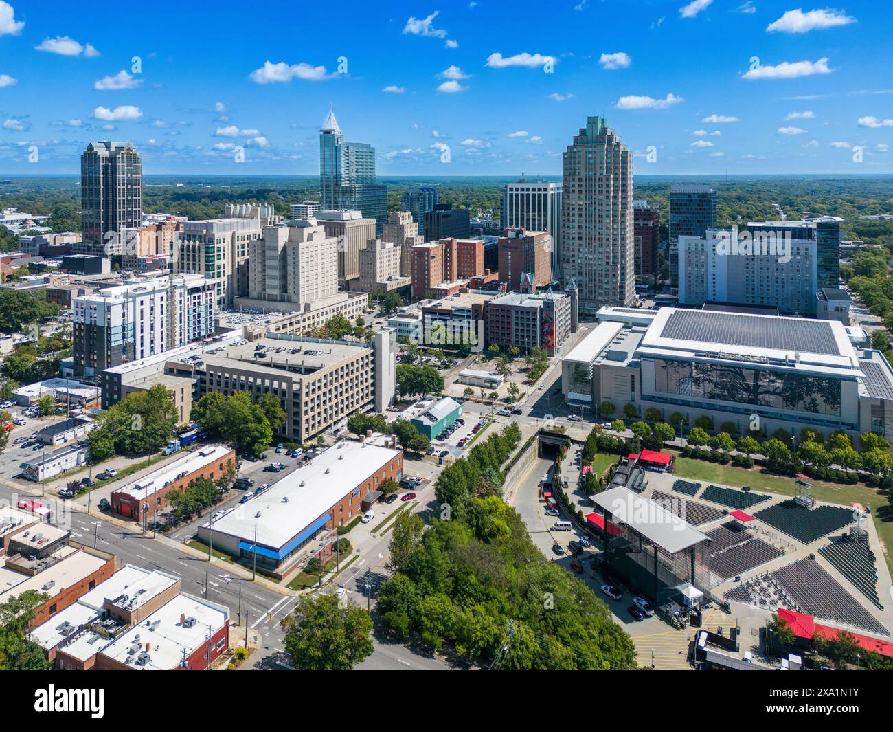 Cityscape of downtown Atlanta with towering skyscrapers and urban ...