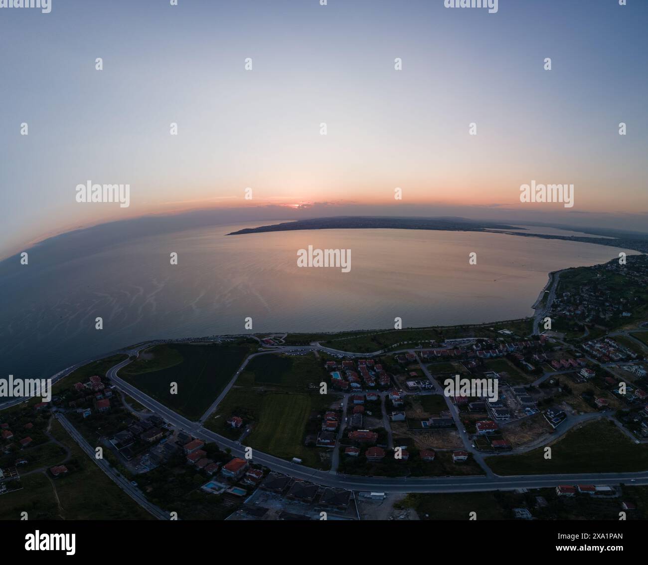 An aerial view of Gurpinar Coast at sunset. Turkey Stock Photo - Alamy