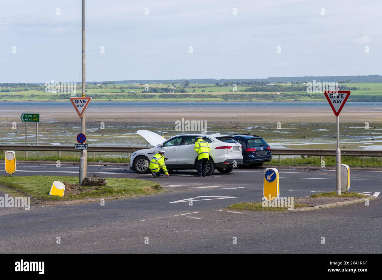 3 June 2024. A9 at junction with B9176, Skiach Services,Evanton ...