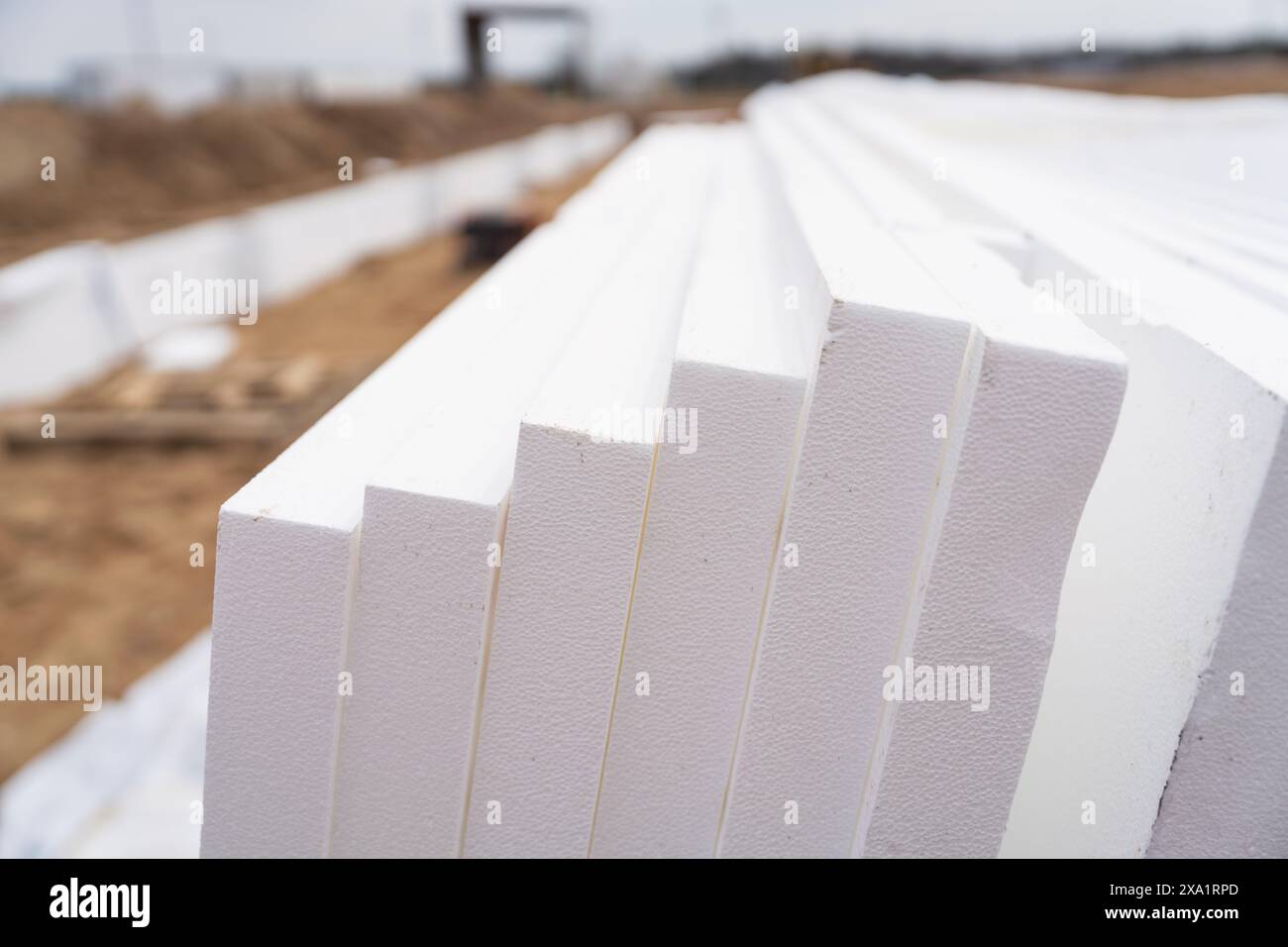 A close-up of a white polyfoam stack in an industrial setting Stock ...