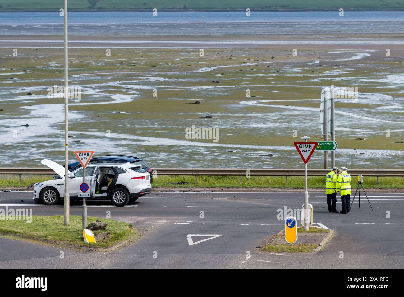 3 June 2024. A9 at junction with B9176, Skiach Services,Evanton ...