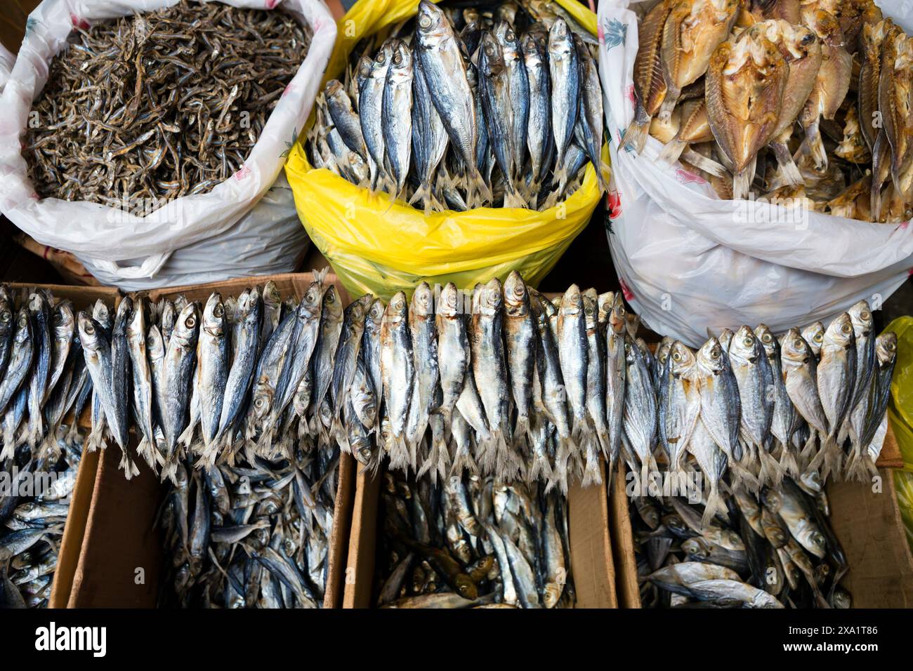 Dried fish on display at Carbon Market located in Cebu City ...