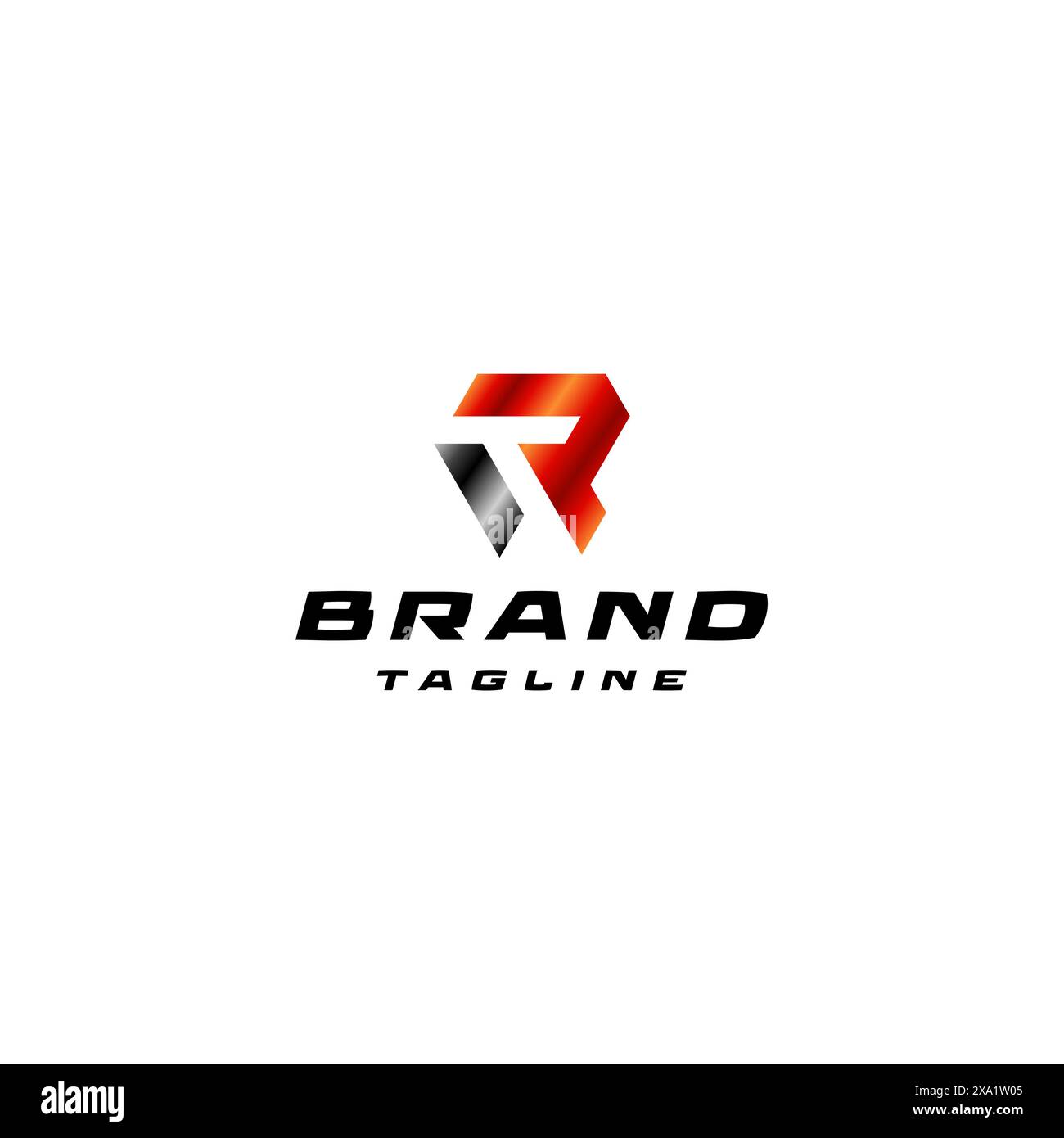 Simple Geometric Initial Letter TR. Letter T inside negative space of ...