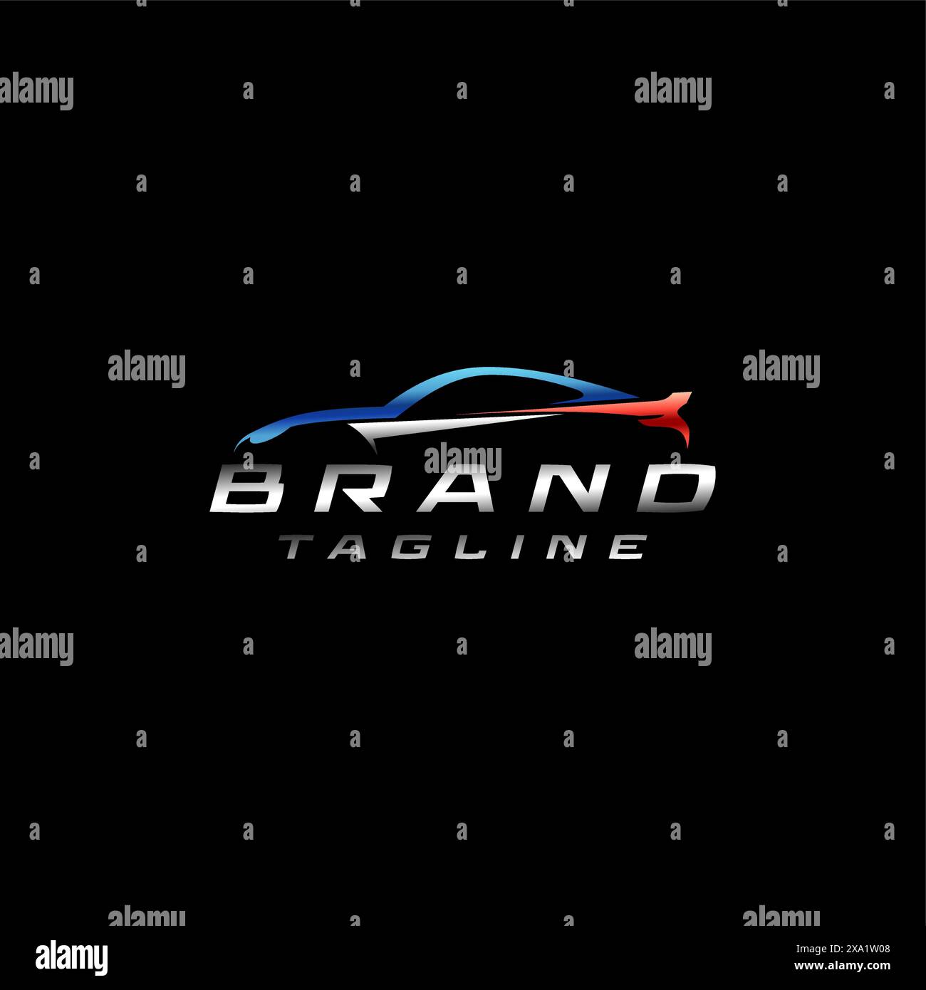 Abstract Sporty Car Lines Silhouette Logo Design. Colorful Sporty Car ...