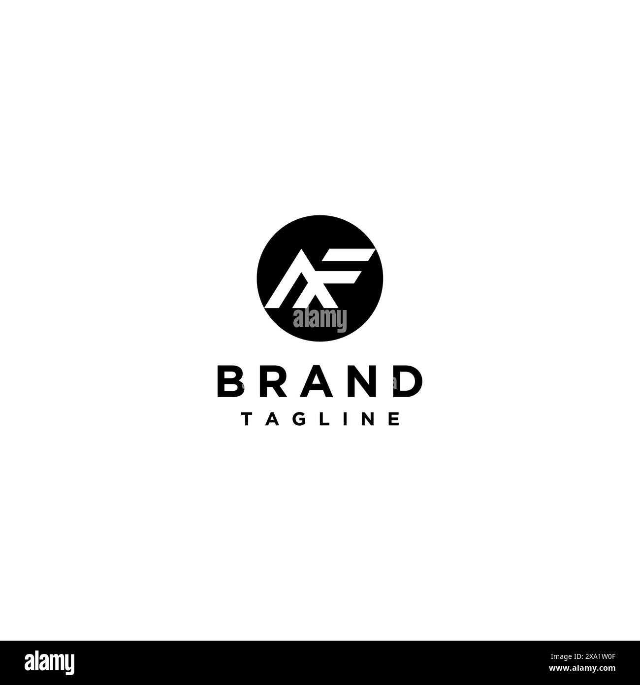 Black Circle with the initials AF in its logo design. Initial Letter Af ...