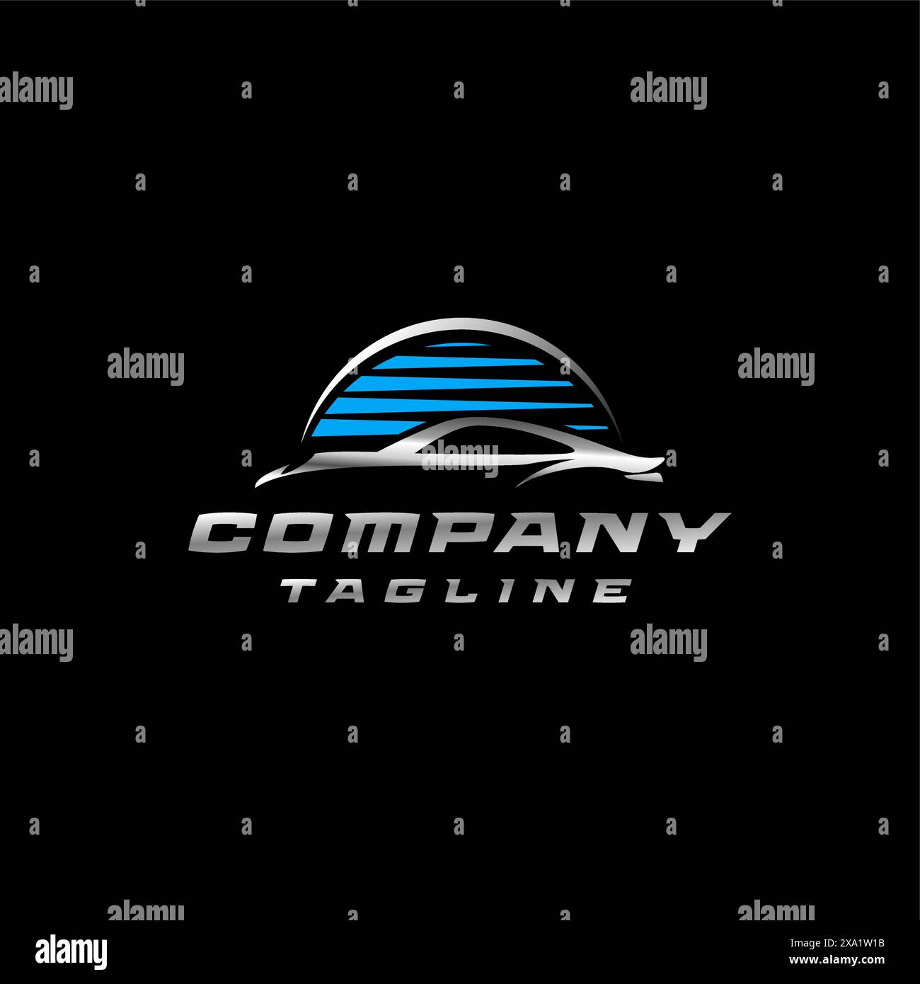 Sport Car Silhouette with Blue Lines Logo Design. Sport Car Silhouette ...