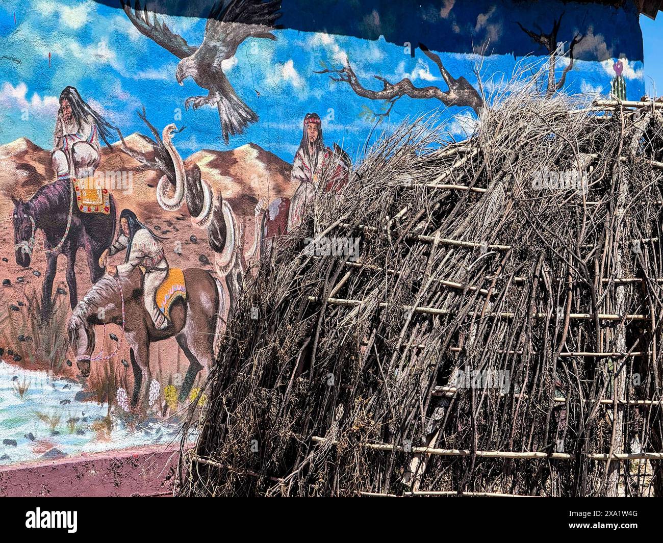 Interpretation of the Apache people camp in the Turicachi community ...