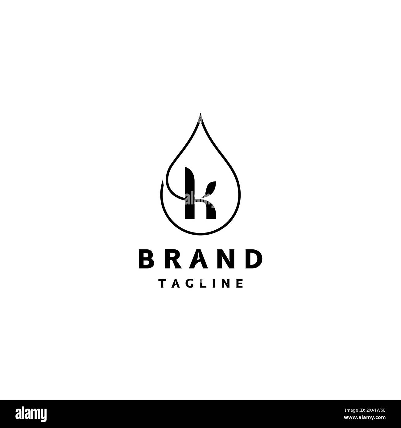 Initial Letter K Inside Water Drop Icon Logo Design. Minimalist ...