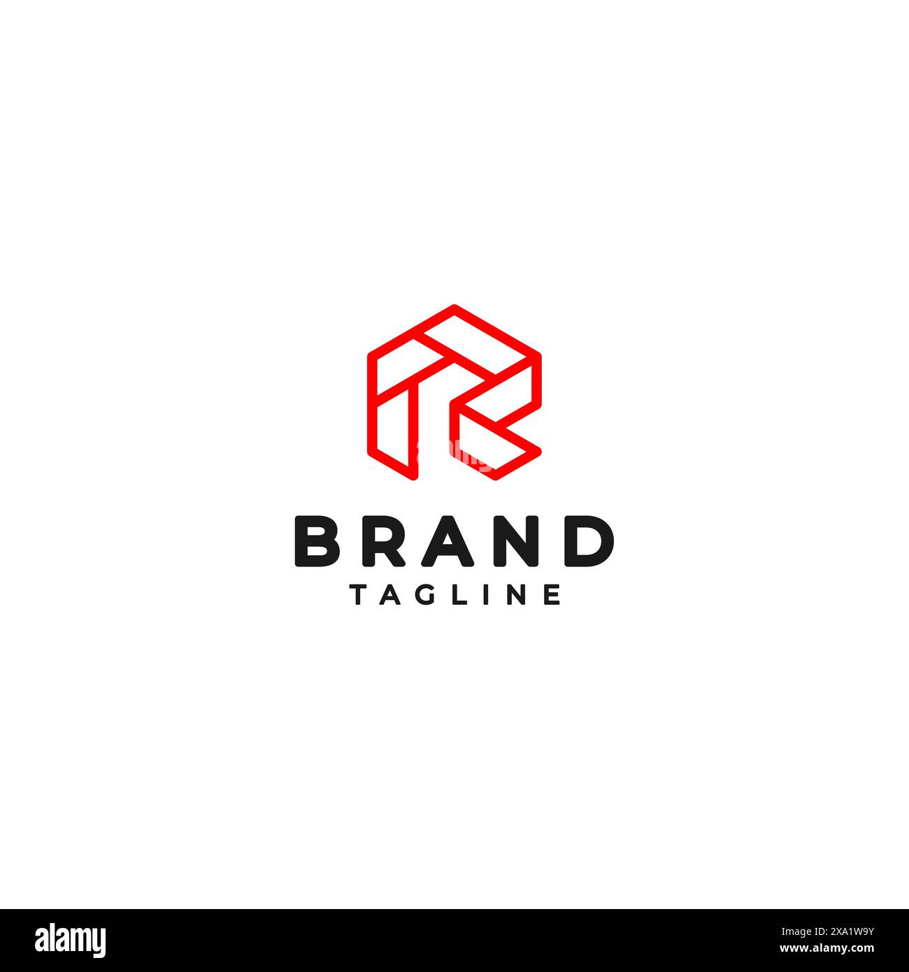 Geometry Line Letter R Logo Design. Construction Lines Design From the ...