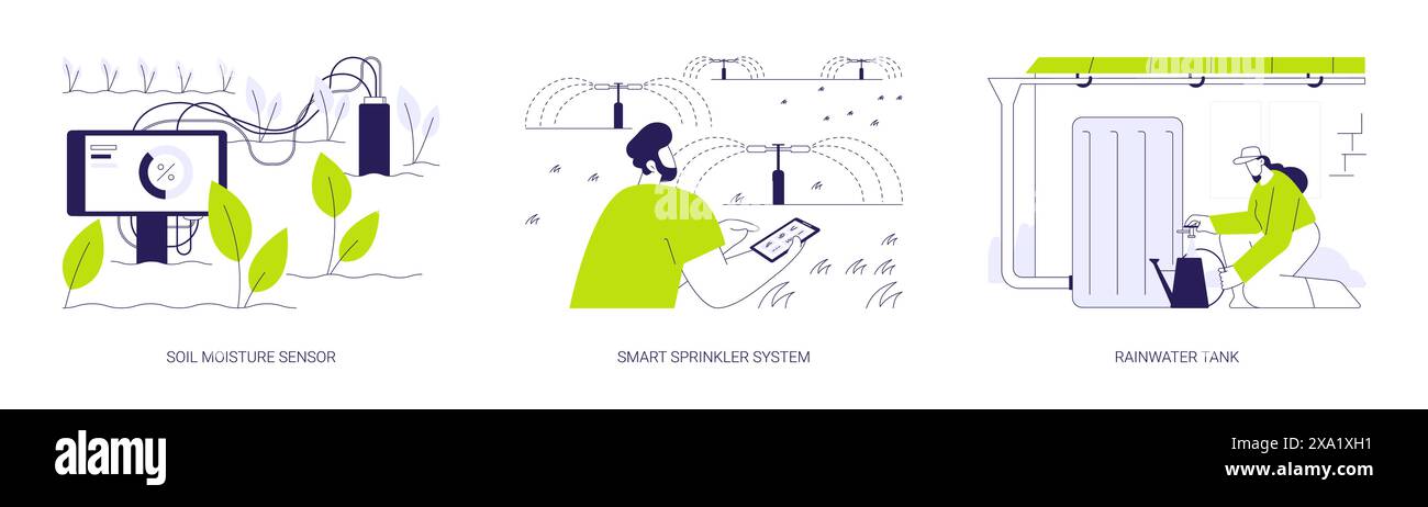 Smart water use abstract concept vector illustrations Stock Vector ...