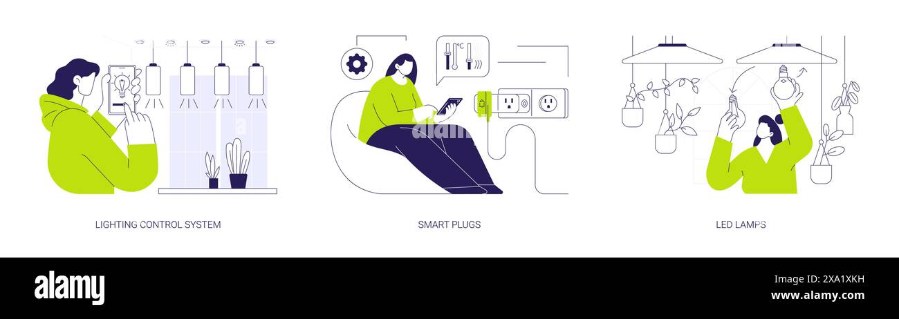 Smart lighting abstract concept vector illustrations Stock Vector Image ...