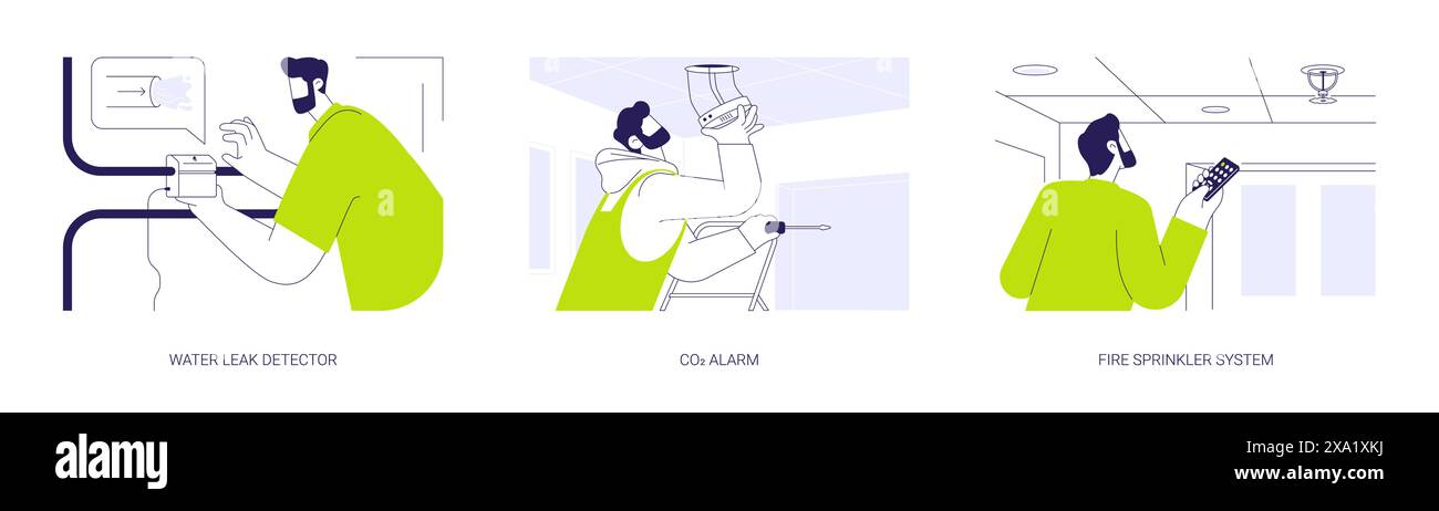 Smart home sensors abstract concept vector illustrations Stock Vector ...