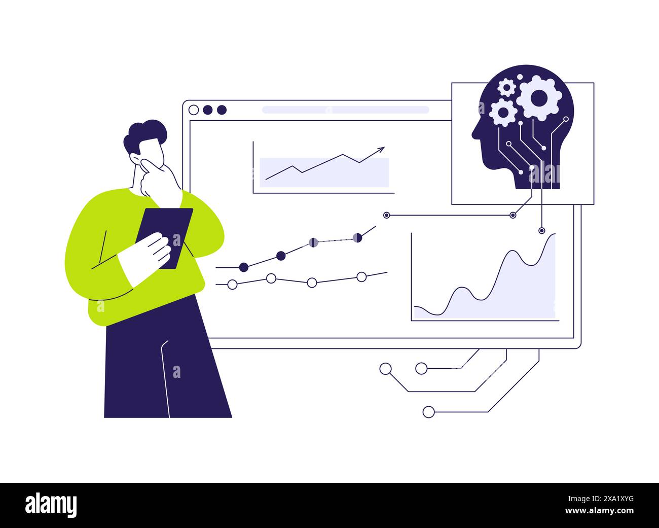 Sales Trend Forecasting with AI abstract concept vector illustration ...