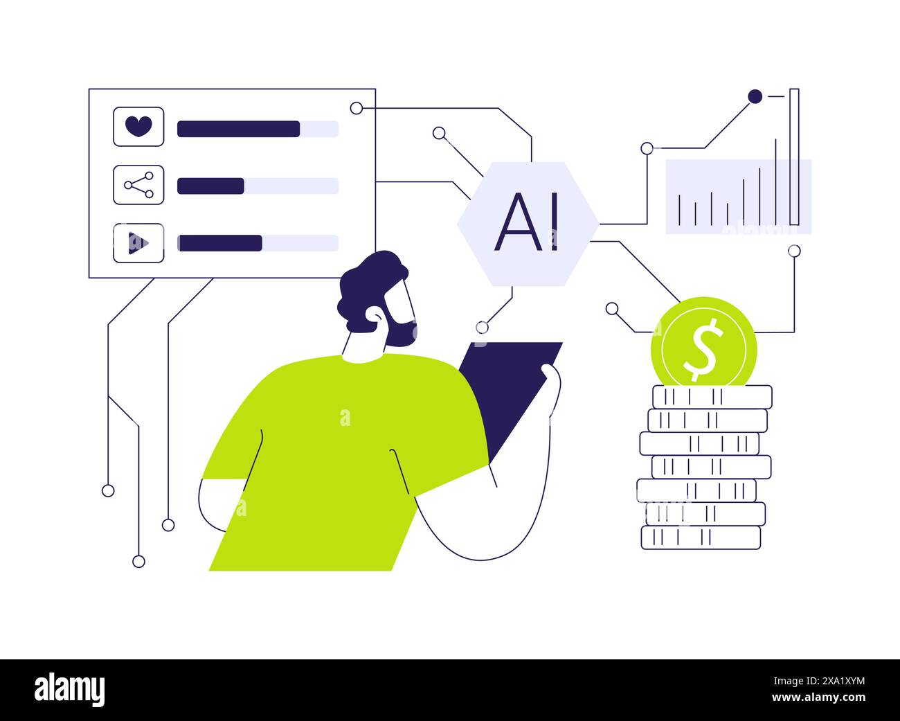 AI-Identified Social Media Sales Insights abstract concept vector ...