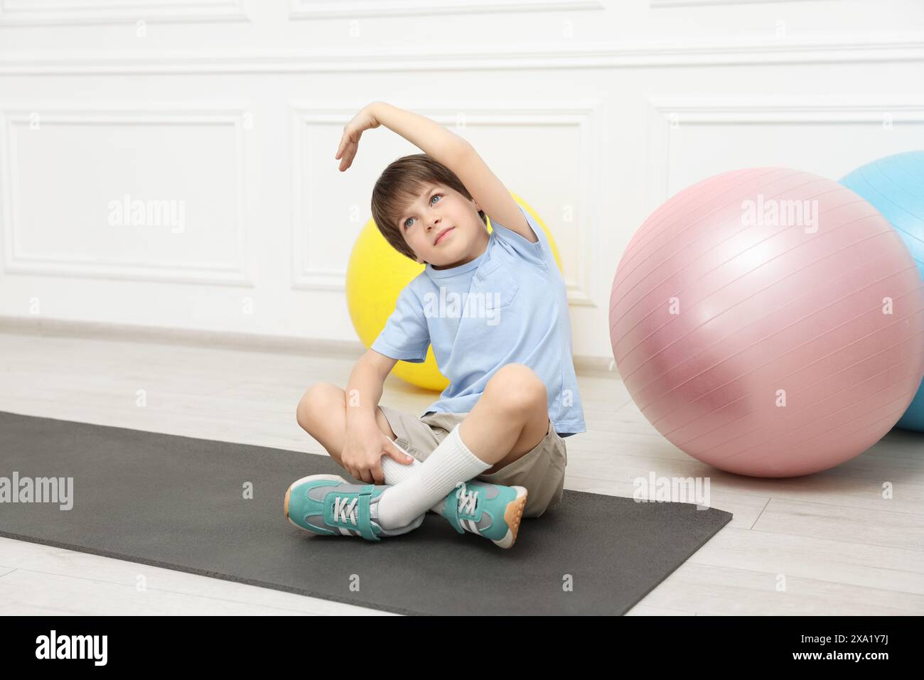 Boy exercise on gymnastic hi-res stock photography and images - Alamy