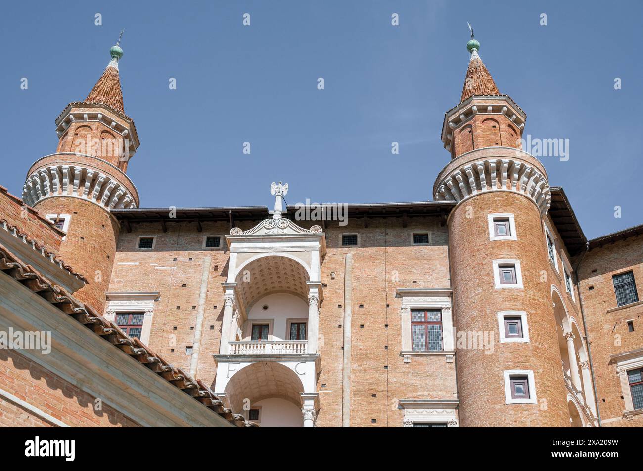 The Ducal Palace, a Renaissance building in the Italian city of Urbino ...