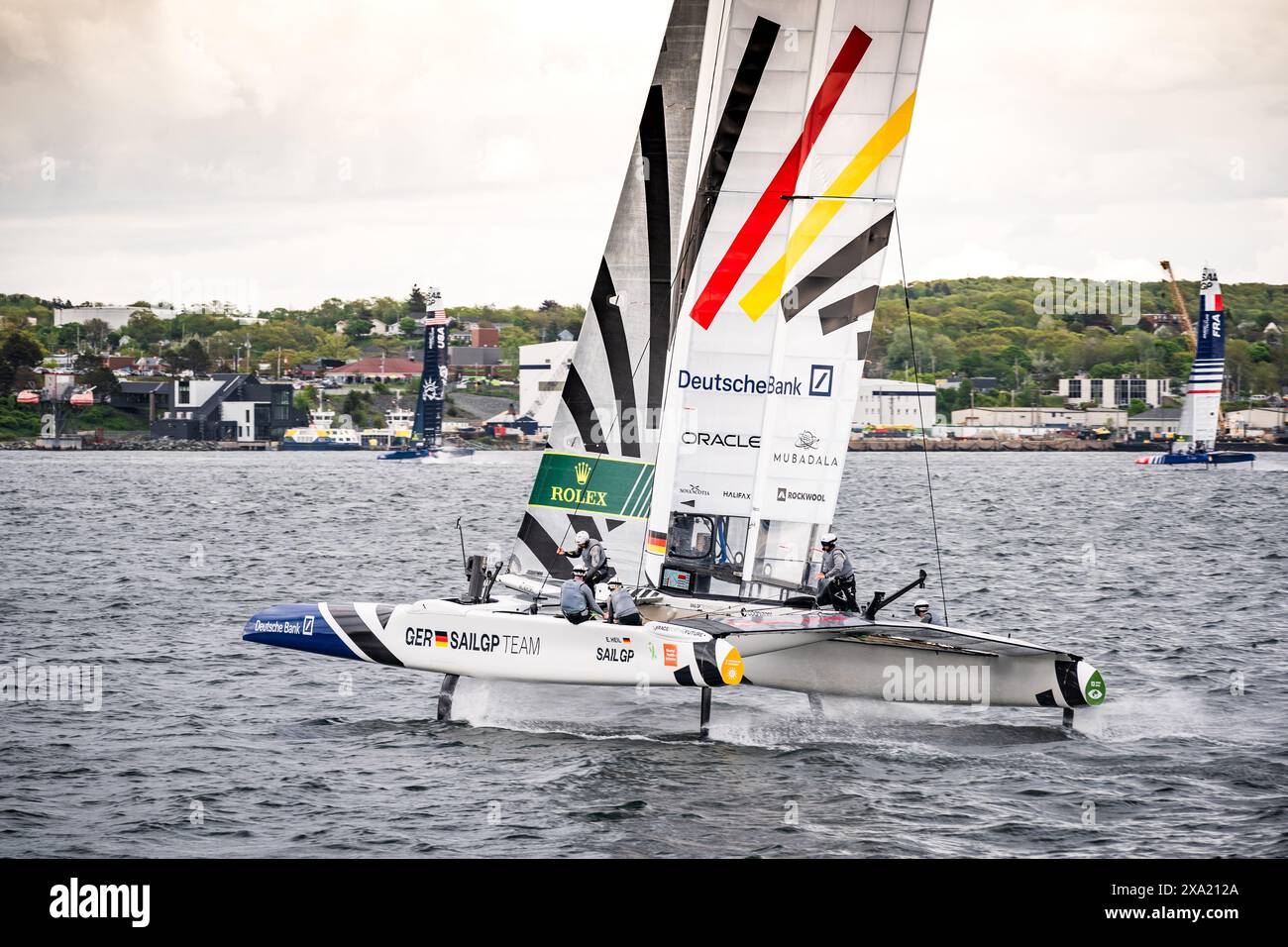 Team Germany racing during the June 2024 Sail GP event in Halifax, Nova ...