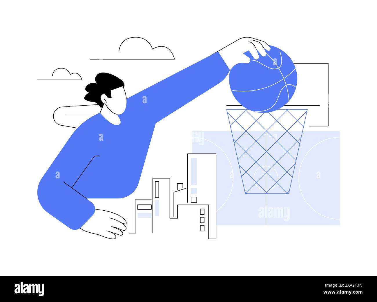Solo basketball drills isolated cartoon vector illustrations Stock ...
