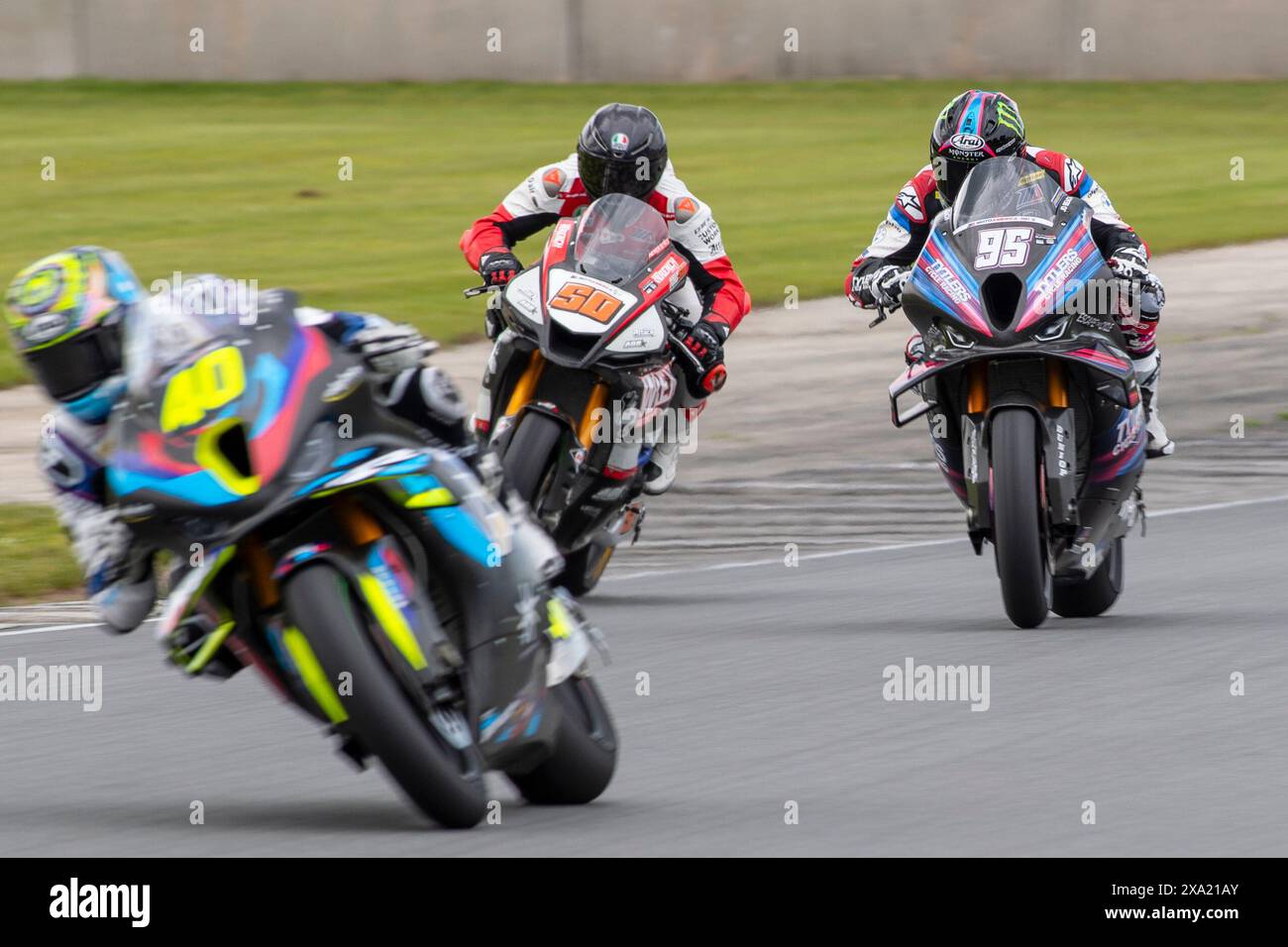 June 02, 2024: Superbike #40 Sean Dylan Kelly, #50 Bobby Fong and #95 ...