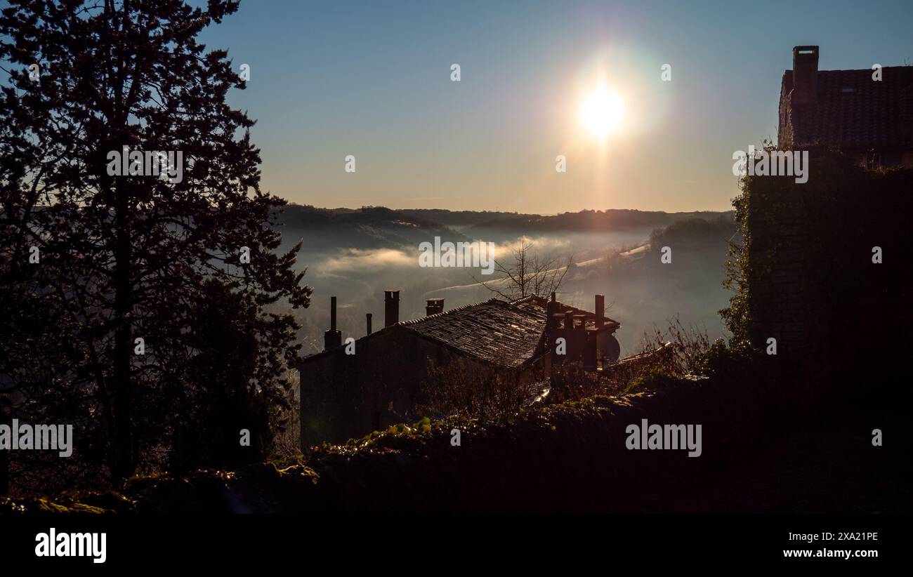 Sunrise over house roof hi-res stock photography and images - Alamy