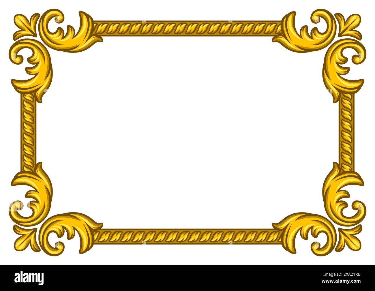 Floral frame in baroque style. Decorative curling plant Stock Vector ...