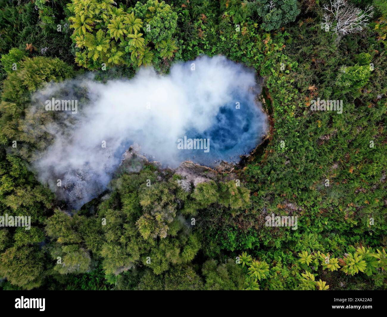 Aerial view of Geo Thermal natural pools in New Zealand Stock Photo - Alamy