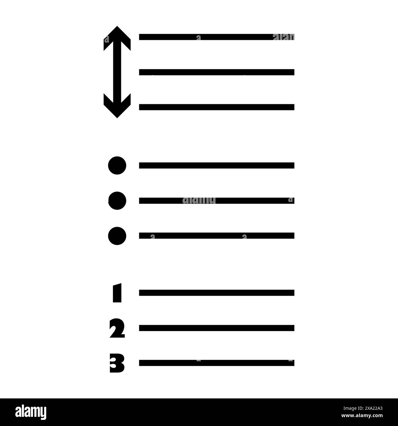 Organizational chart vector icon. Black and white list design. Vertical ...
