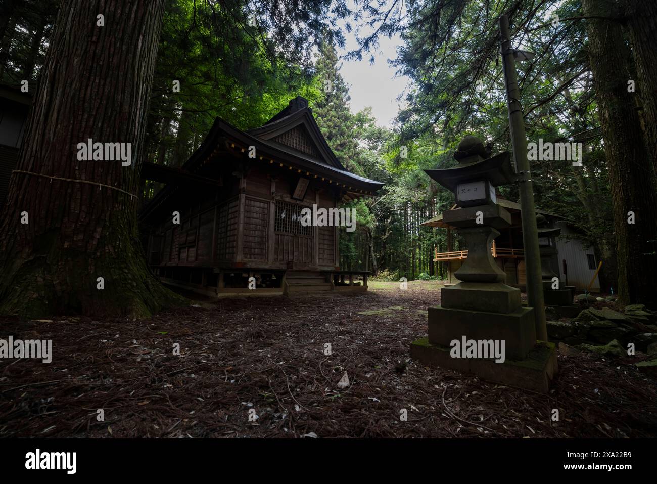 A Japanese old shrine at the countryside in Gunma Japan wide shot Stock ...