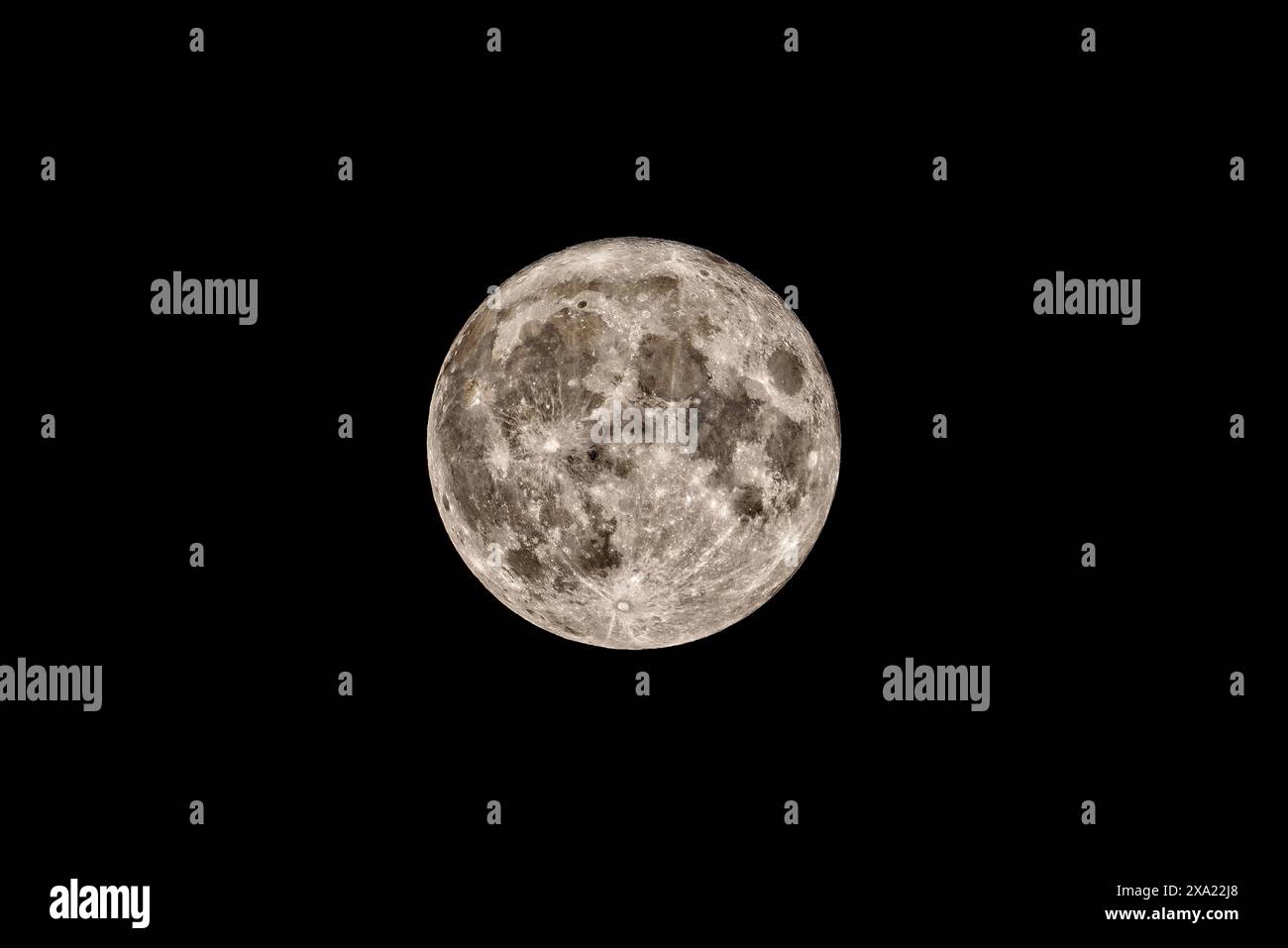 A bright full moon shining in the dark night sky Stock Photo - Alamy