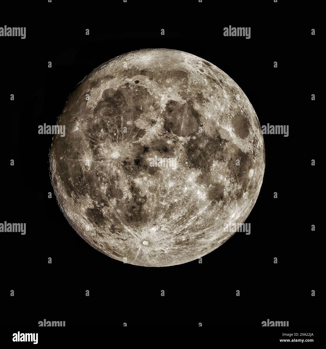 A bright moon illuminates the night sky Stock Photo - Alamy