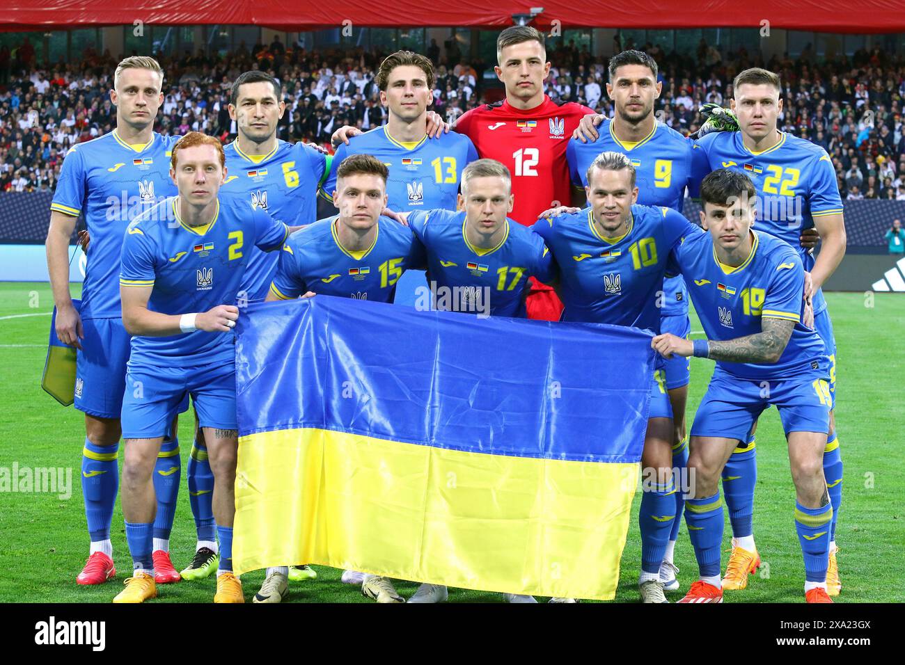 Nuremberg, Germany. 3rd Jun 2024. Players of Ukraine National Team pose ...