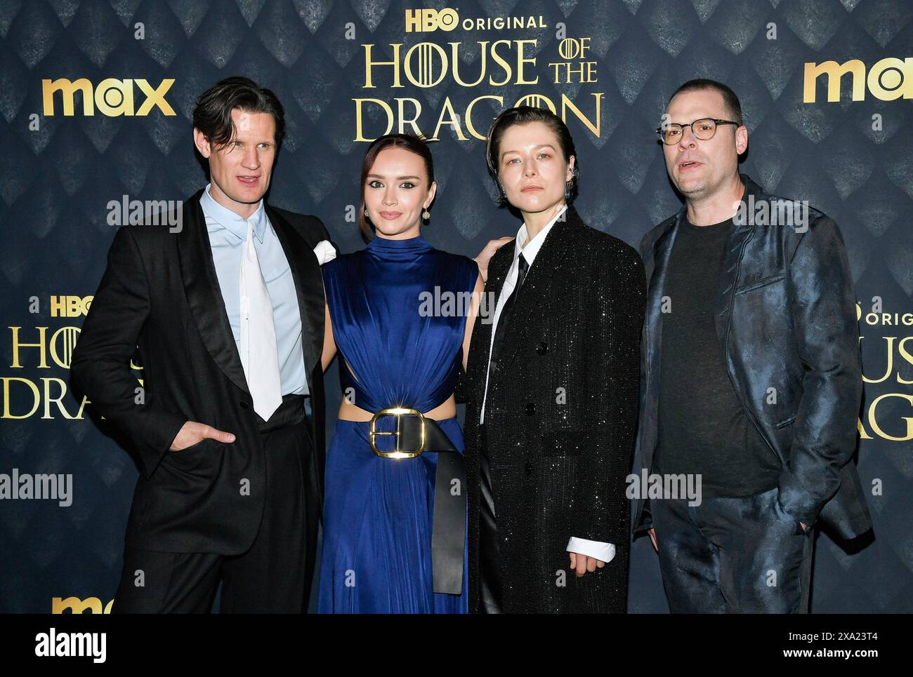 Matt Smith, from left, Olivia Cooke, Emma D'Arcy and Ryan Condal attend ...