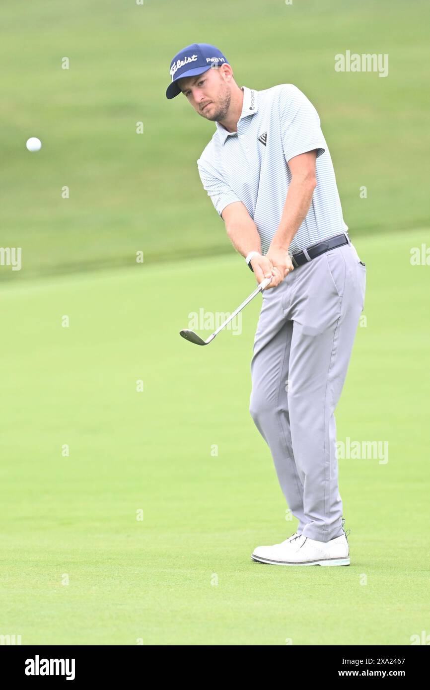 Dublin, Ohio, USA. 3rd June, 2024. Lee Hodges (USA) chips on the ...