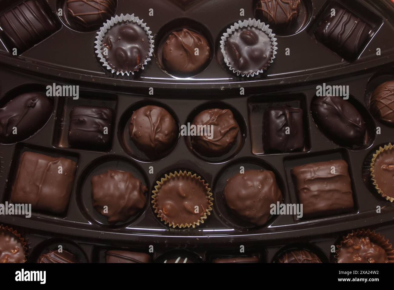 A close-up of chocolates in a variety of flavors Stock Photo - Alamy
