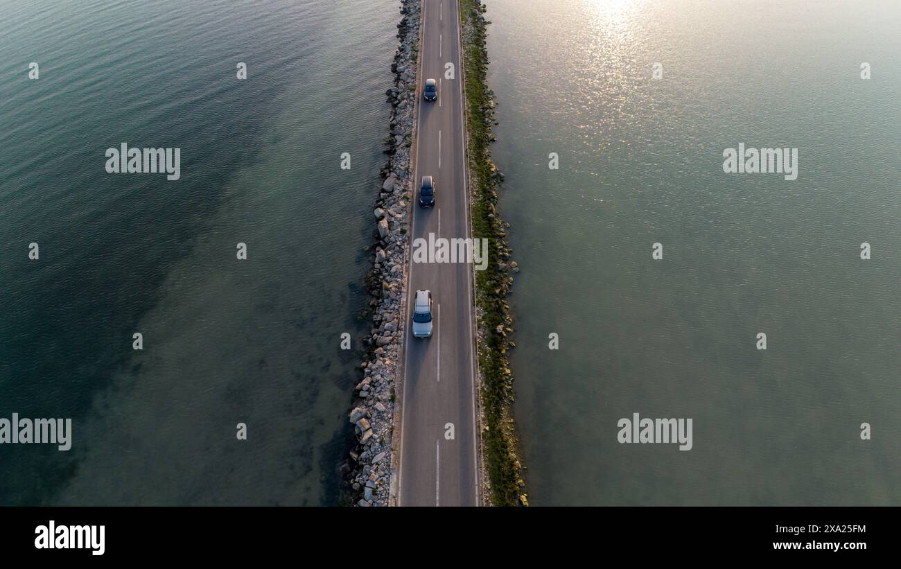 Cars driving on highway drone hi-res stock photography and images - Alamy