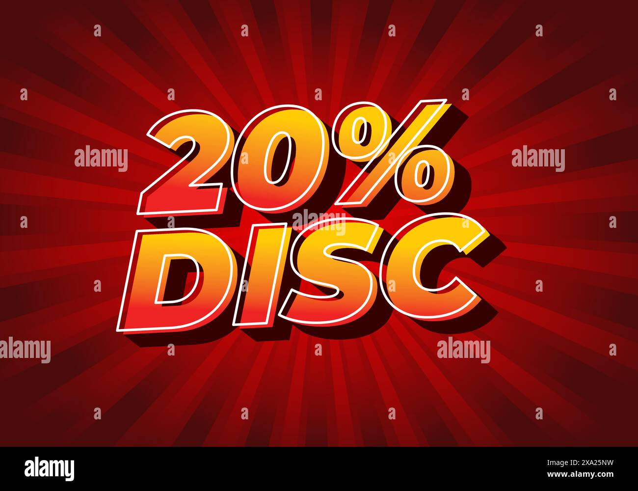 20 percent discount. Text effect design in 3D look and good colors ...