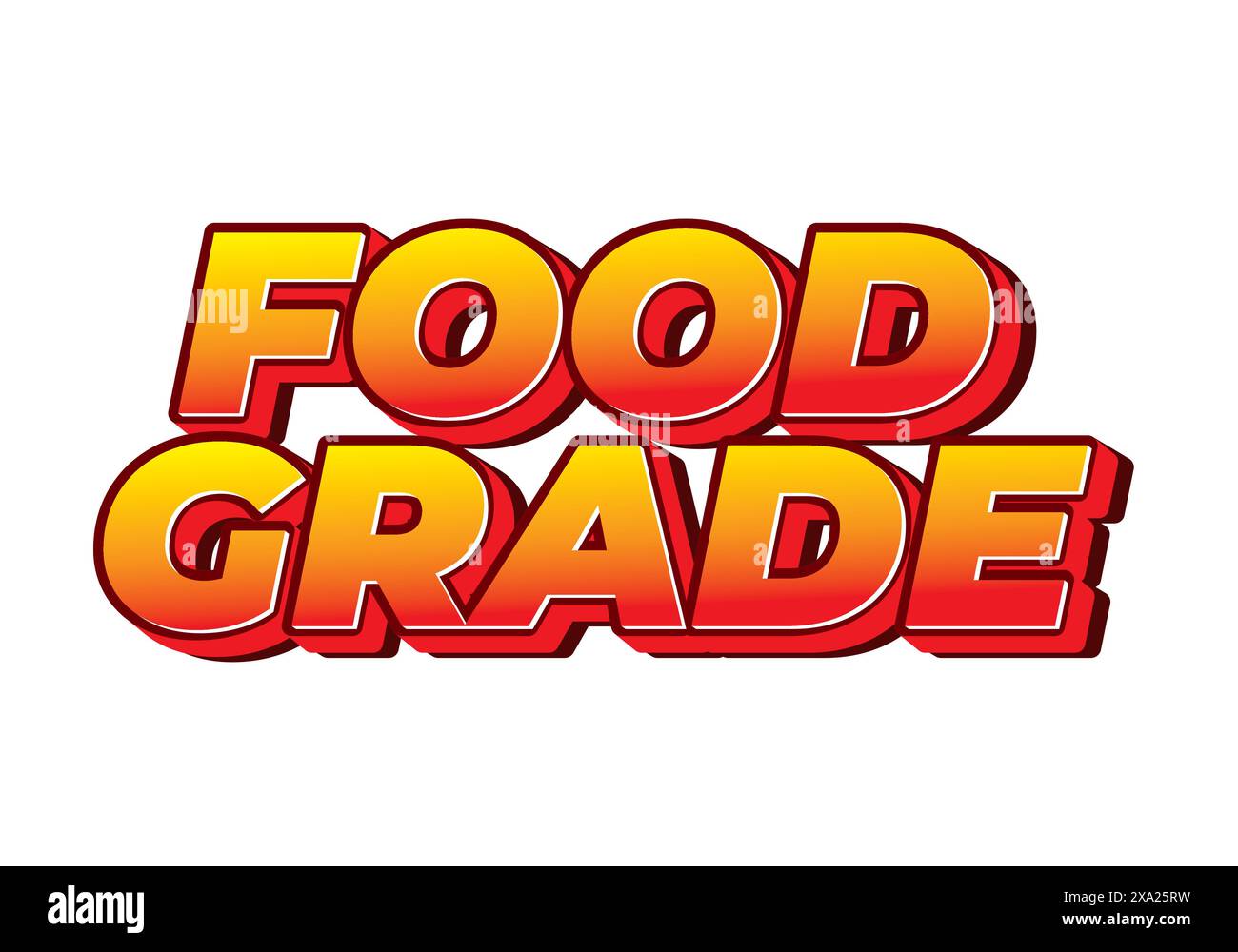 Food grade. Text effect design in 3D style with good colors Stock ...