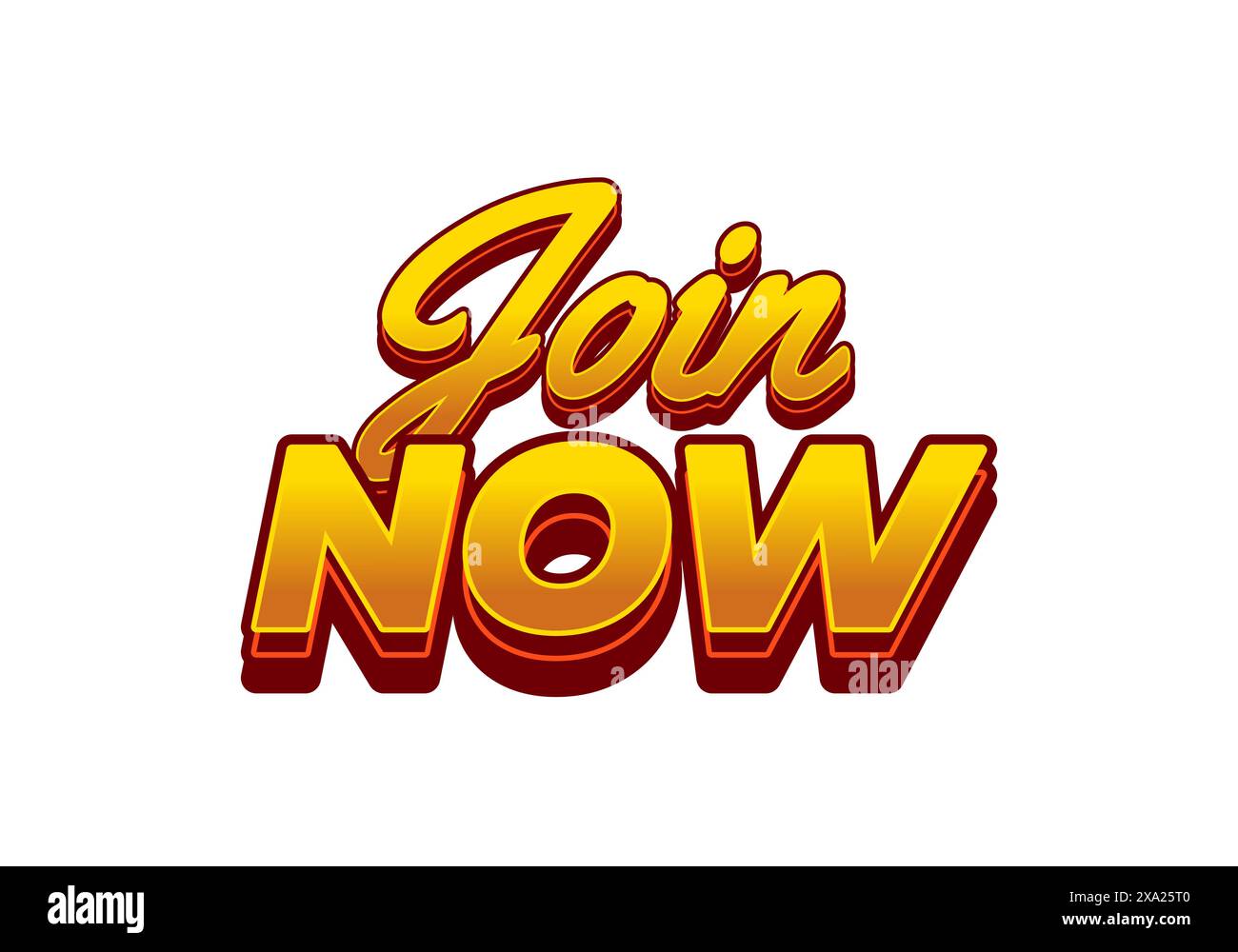 Join now. Text effect design in 3D style with good colors Stock Vector ...