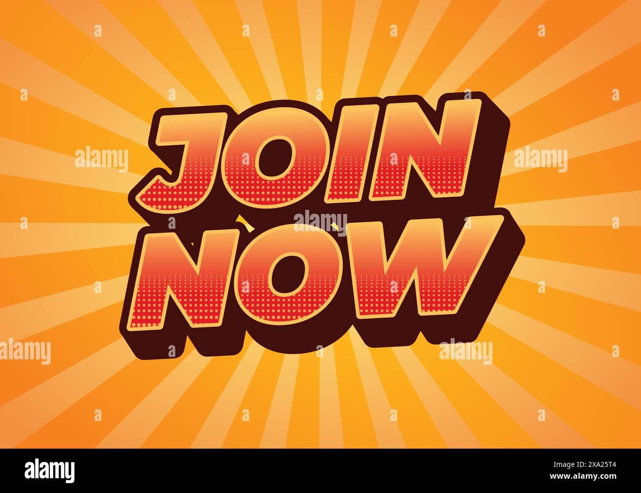 Join now. Text effect design in 3D style with good colors Stock Vector ...