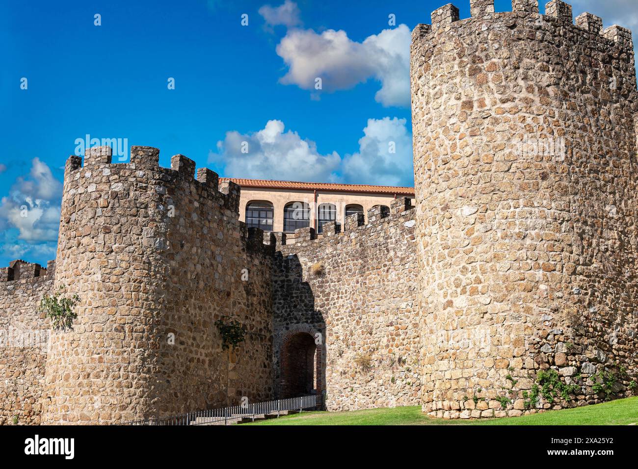 The Restored medieval wall from the 15th century and access gate to the ...
