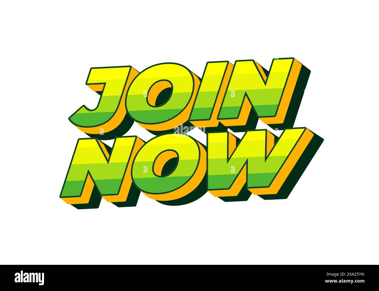 Join now. Text effect design in 3D style with good colors Stock Vector ...