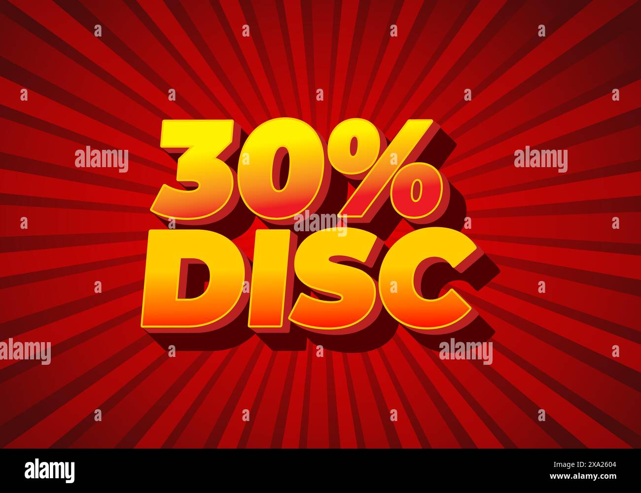 30 percent discount. Text effect design in 3D style with good colors ...