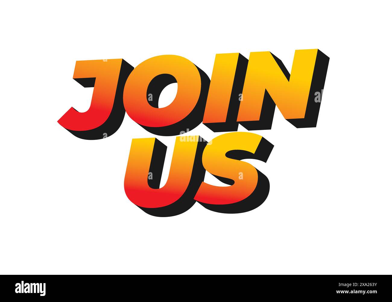 Join us. Text effect design in good colors with 3D style Stock Vector ...