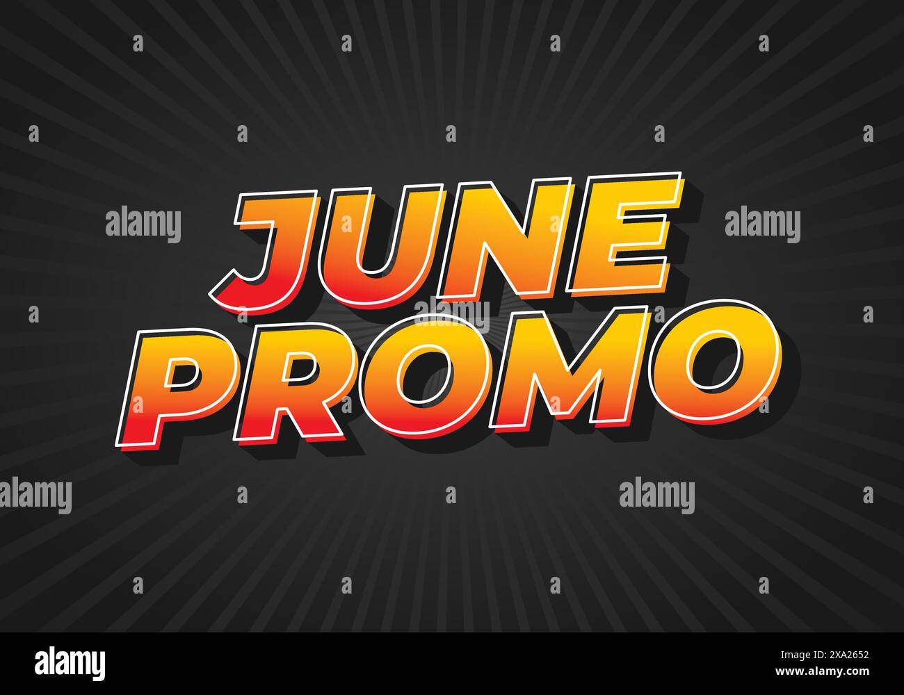 June promo. Text effect design in 3D look with eye catching colors ...