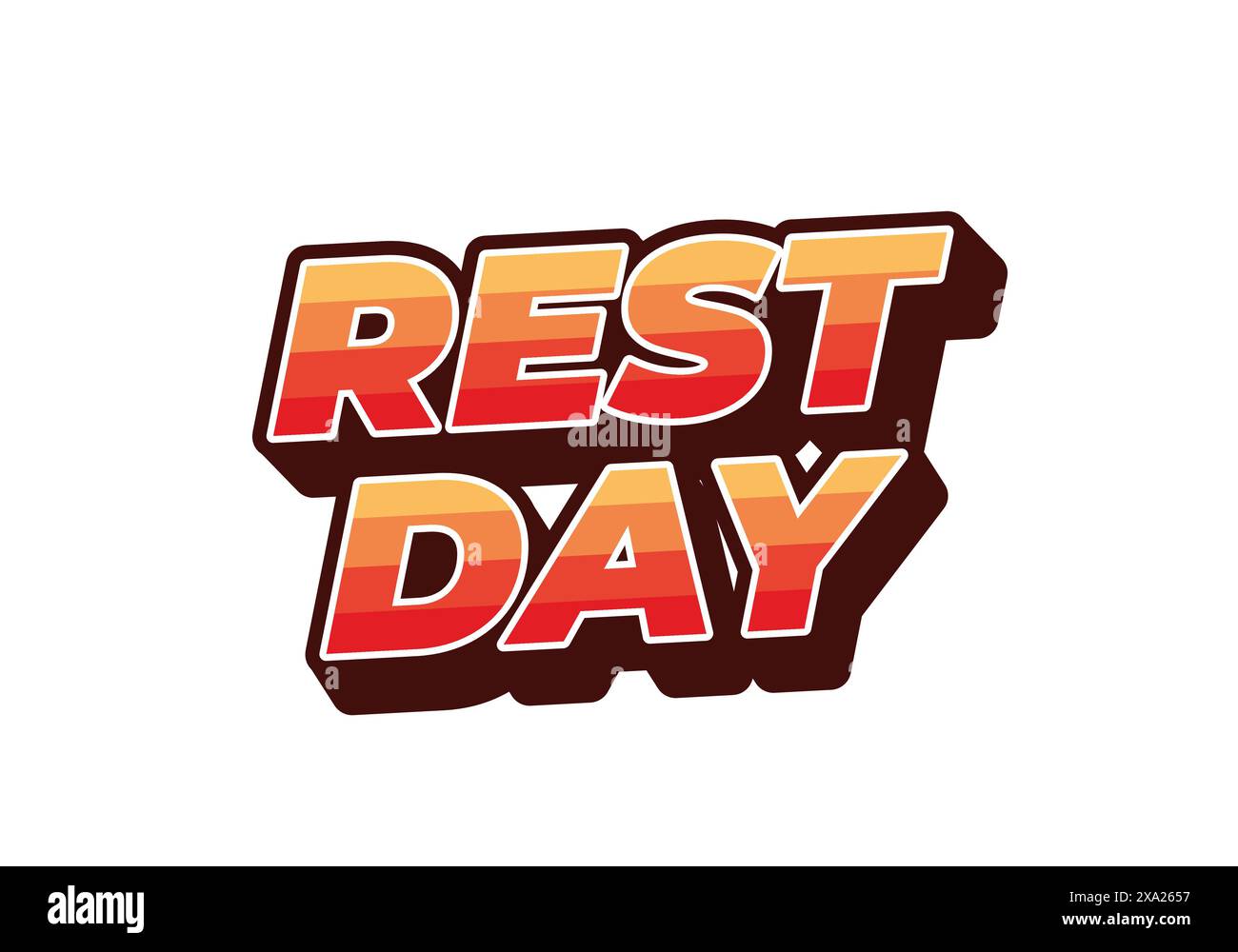 Rest day. Text effect design in 3D style with good colors Stock Vector ...