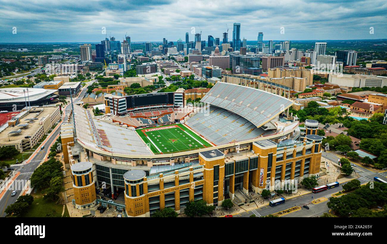 An Aerial view of the Darrell K Royal Texas Memorial Stadium Stock ...
