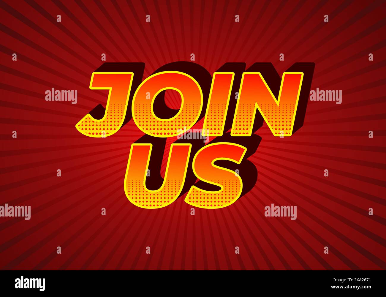 Join us. Text effect design in good colors with 3D style Stock Vector ...